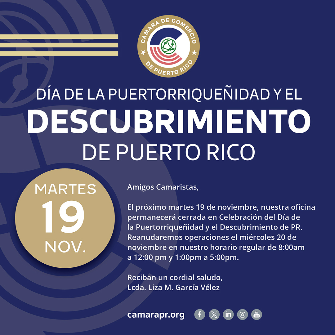 Aviso Importante: Día del Descubrimiento de Puerto Rico– Martes 19 de ...